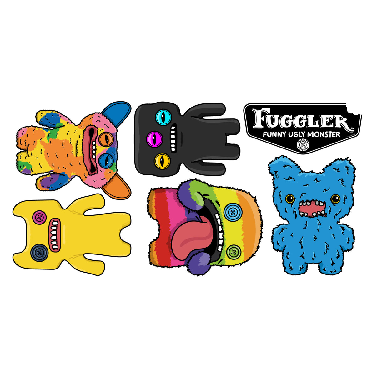 Fuggler Wall Sticker - 5 Fuggler Set Decal Wall Art – www.themed.co.uk