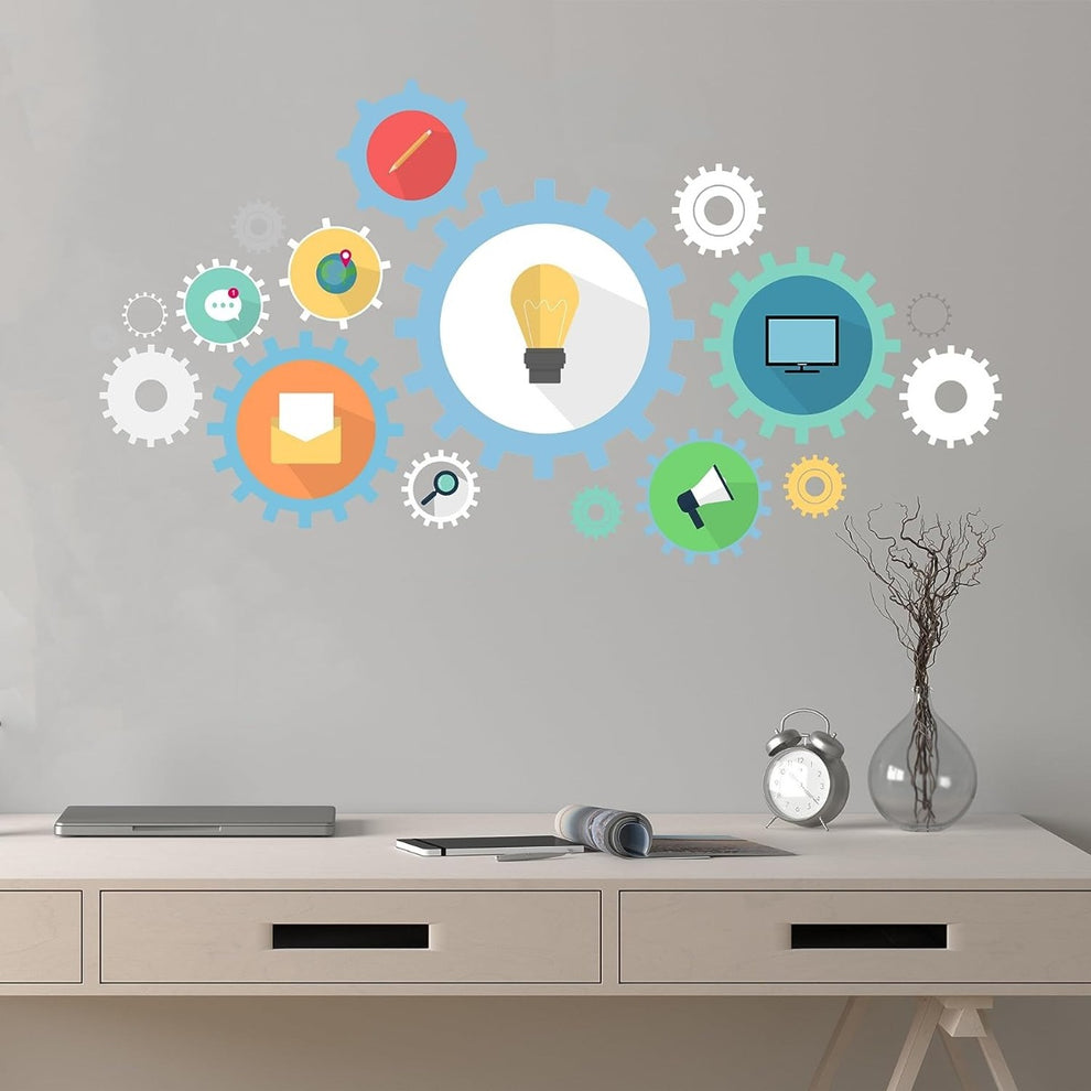 Cogs Icons Wall Sticker – www.themed.co.uk