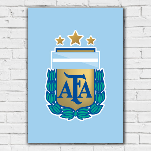 Argentina Football - AFA Poster Crest Light Blue Background Print – www ...