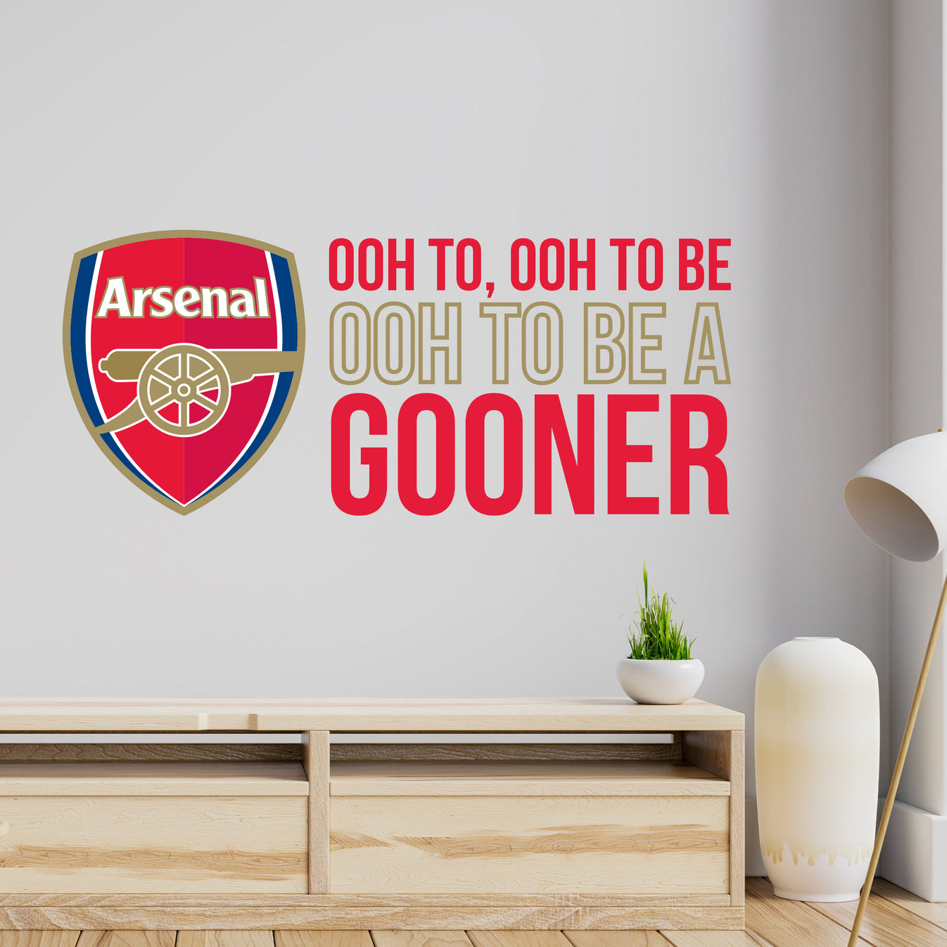 Arsenal Football Club Crest & Gooners Song Wall Sticker – www.themed.co.uk