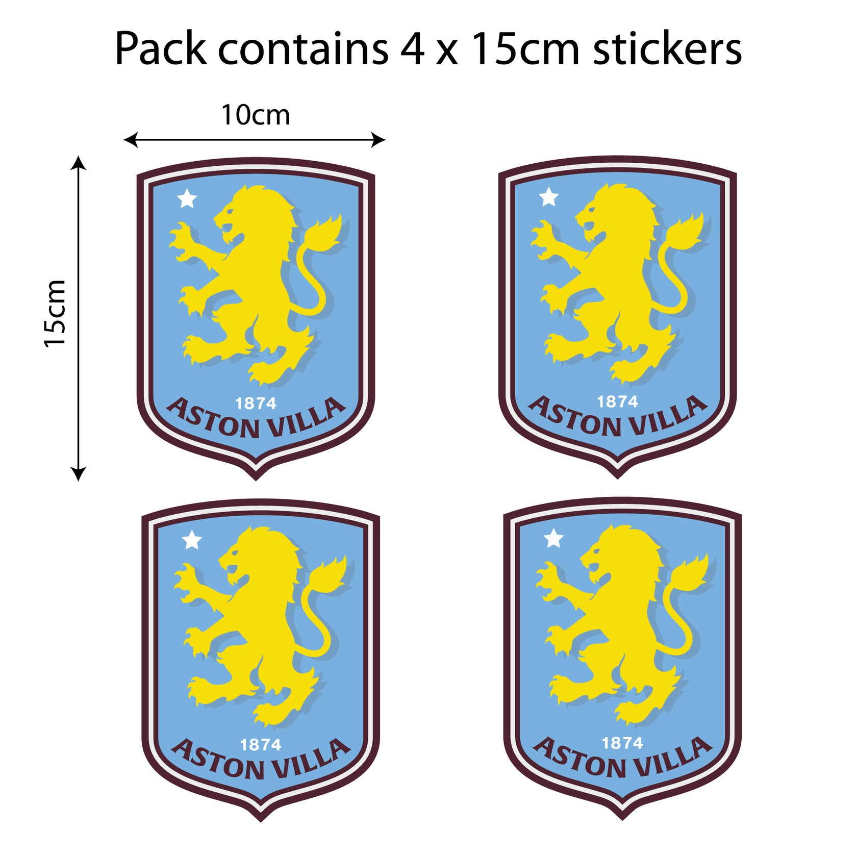 Aston Villa Football Club - Car Sticker Pack – www.themed.co.uk