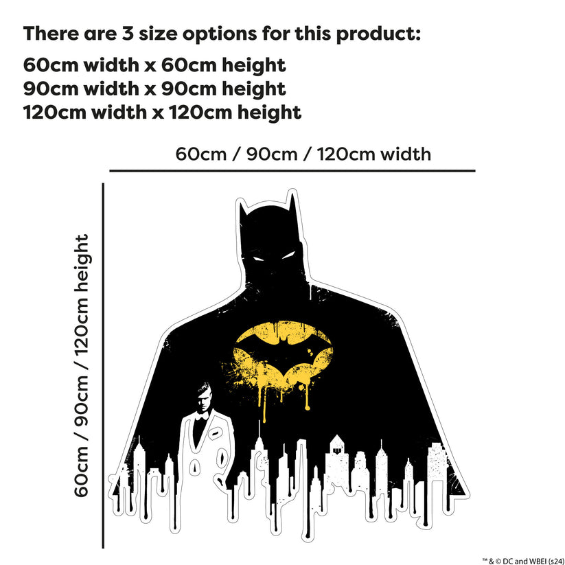 Batman™ Wall Sticker - Dripping Graffiti Silhouette Wall Decal DC Supe ...