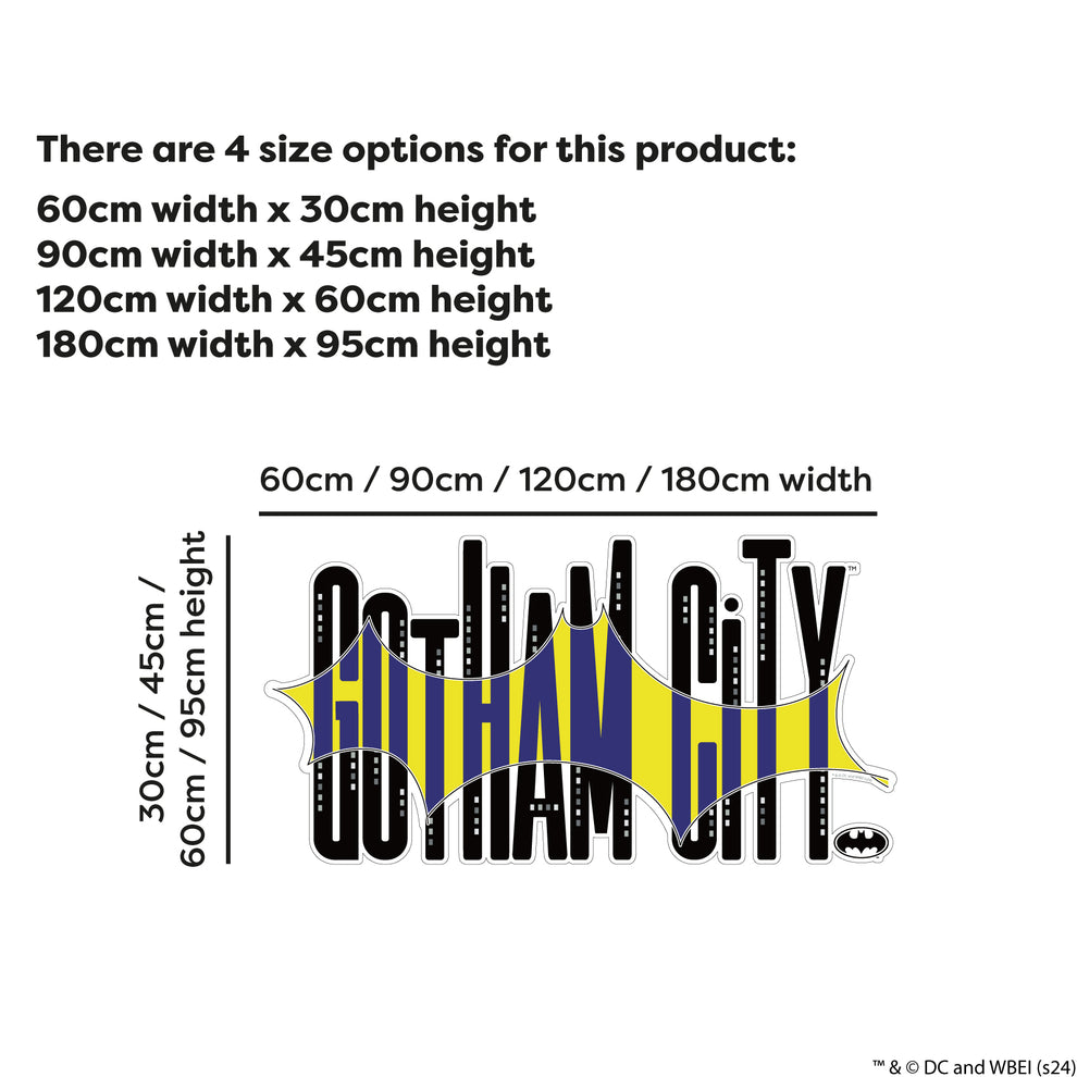 Batman™ Wall Sticker - Gotham City Logo Wall Decal DC Superhero Art ...