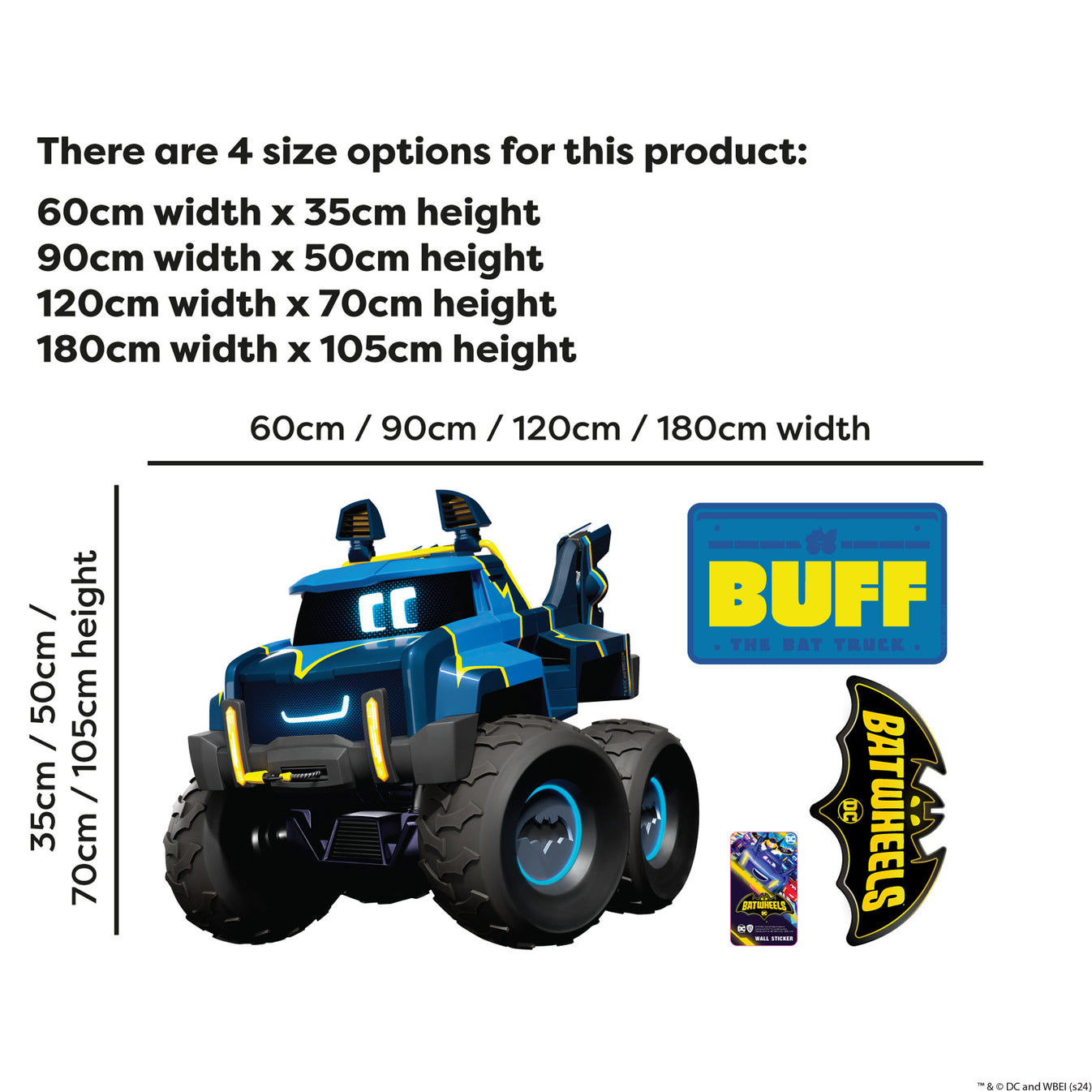 Batwheels™ Wall Sticker - Buff Decal DC Superhero Art – www.themed.co.uk