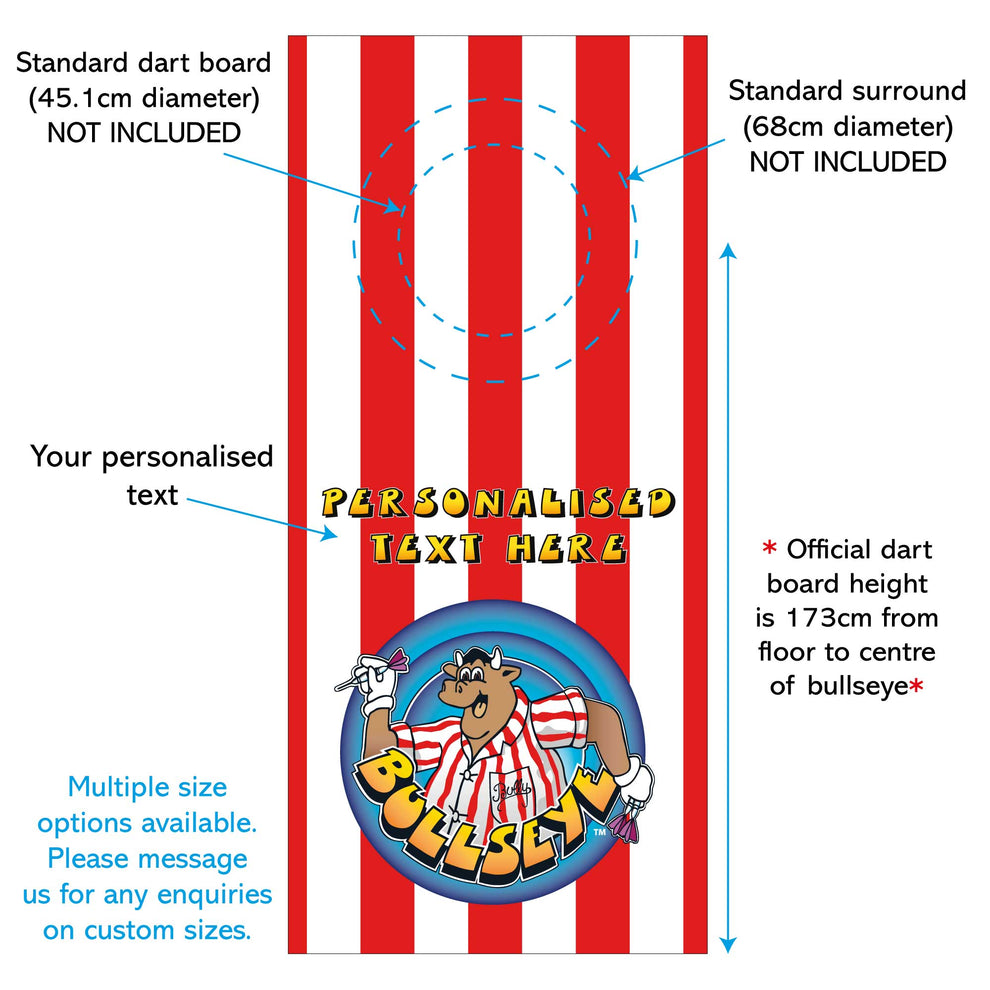 Bullseye Dart Board Backdrop - Bully Red And White Stripes Personalise ...