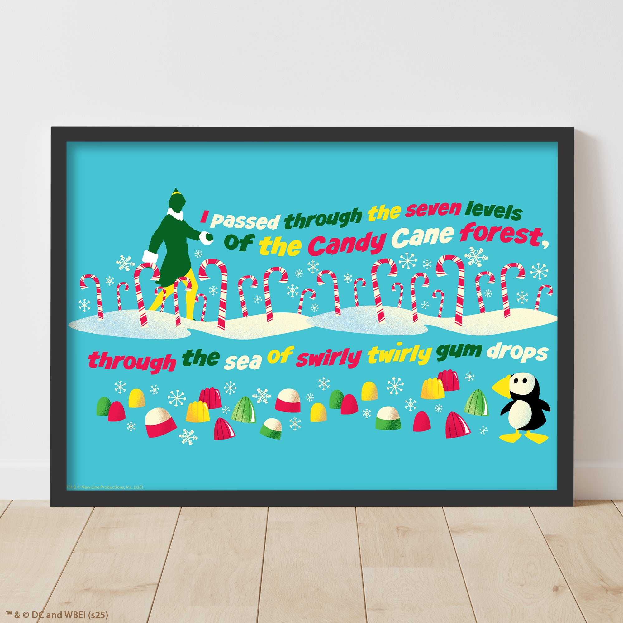 Elf Print – Candy Cane Forest Poster Wall Art – www.themed.co.uk