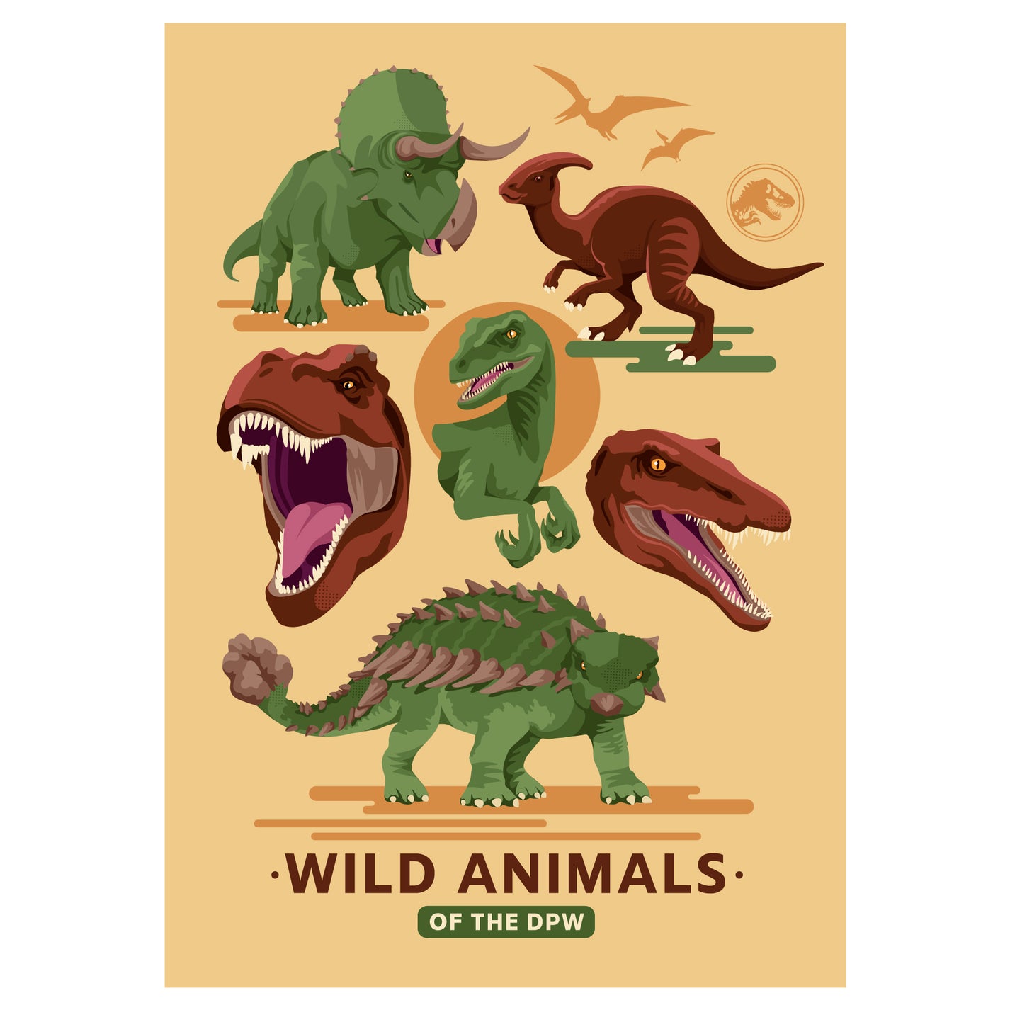 Jurassic Chaos Theory Print - Wild Animals of the DPW Wall Art – www ...