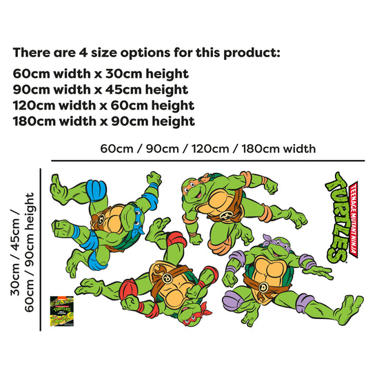 Teenage Mutant Ninja Turtles Wall Sticker - 4 Character Decal Set TMNT ...