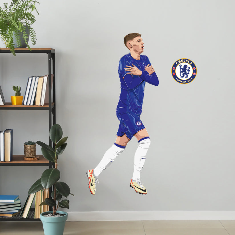 Chelsea Football Club - Cole Palmer 24-25 Illustration Wall Sticker ...