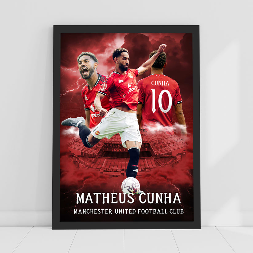 Manchester United FC Print - Cunha 25/26 Player Poster Football Wall ...