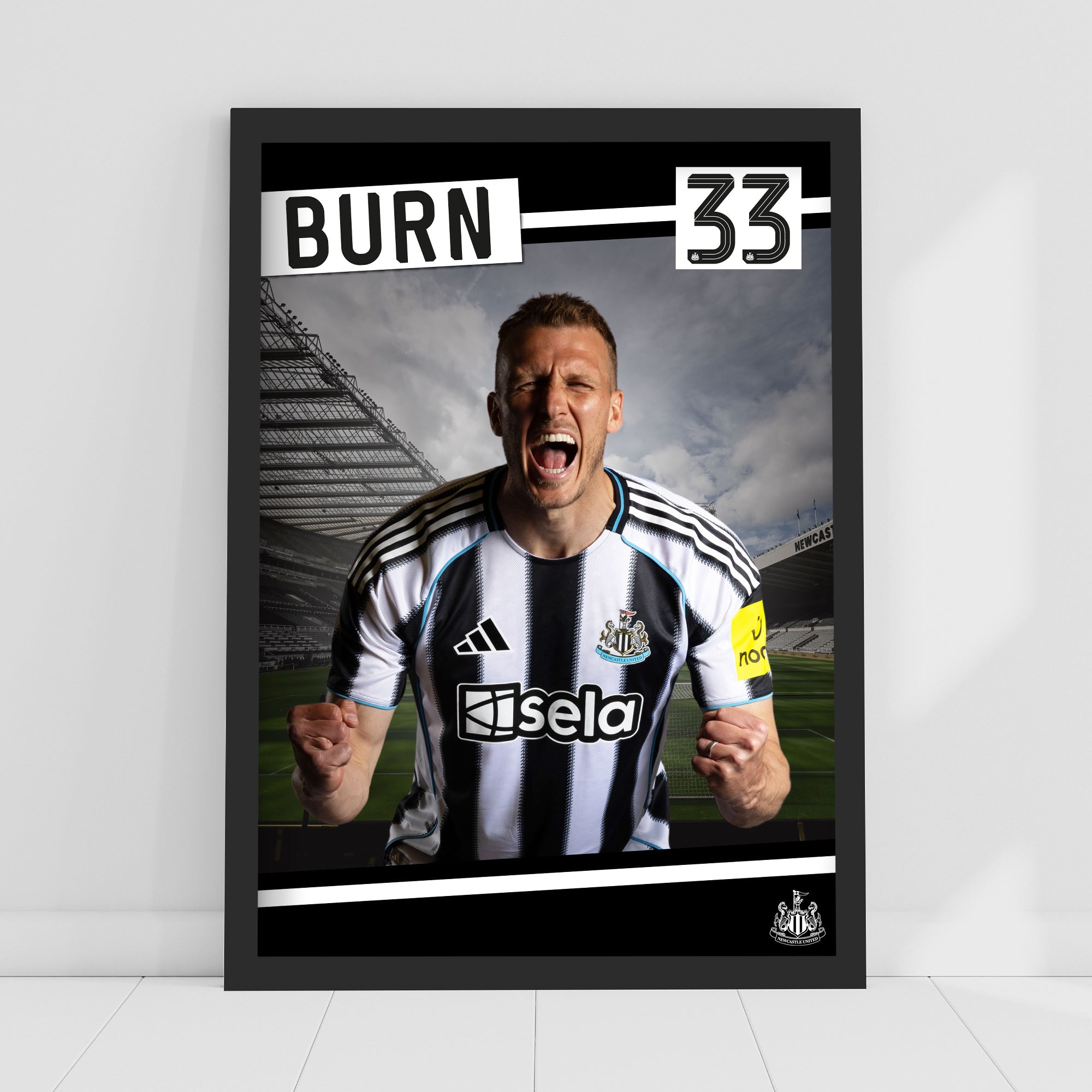 Newcastle United FC Print - Dan Burn 25/26 Core Poster Football Wall A ...