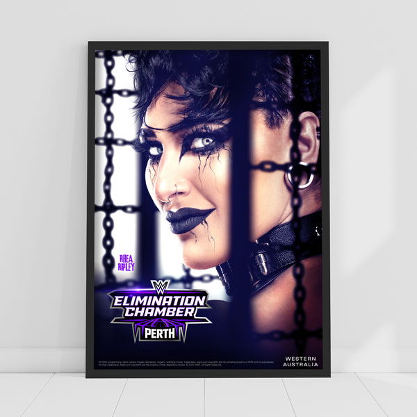 WWE Print - Elimination Chamber Rhea Ripley Poster Wrestling Wall Art ...