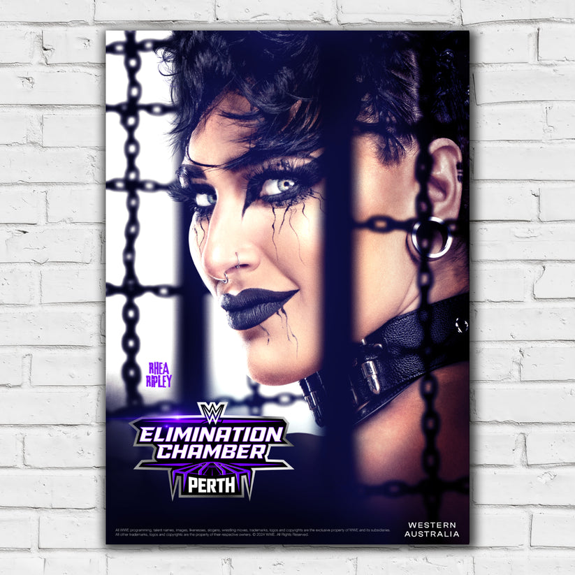 WWE Print - Elimination Chamber Rhea Ripley Poster Wrestling Wall Art ...