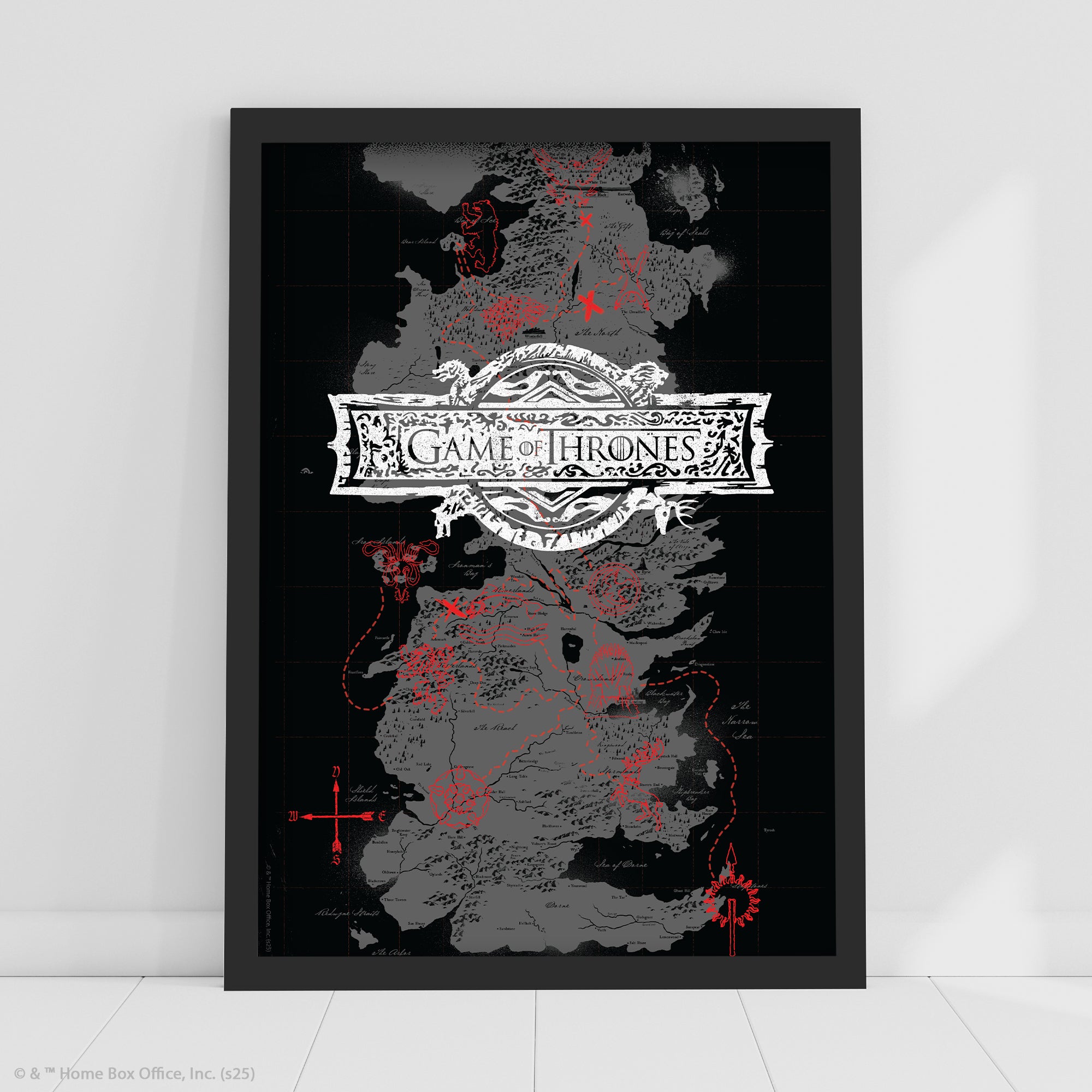 Game of Thrones Print – Map Portrait Poster Wall Art – www.themed.co.uk
