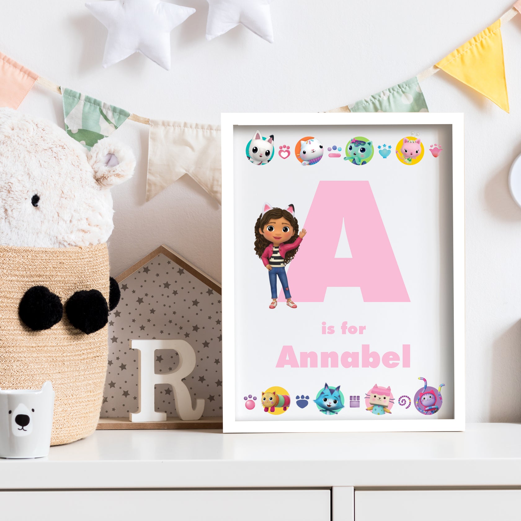 Gabby's Dollhouse Print - Gabby Letter and Name Personalised Poster Ki ...
