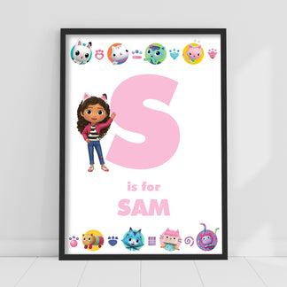 Gabby's Dollhouse Print - Gabby Letter and Name Personalised Poster Ki ...