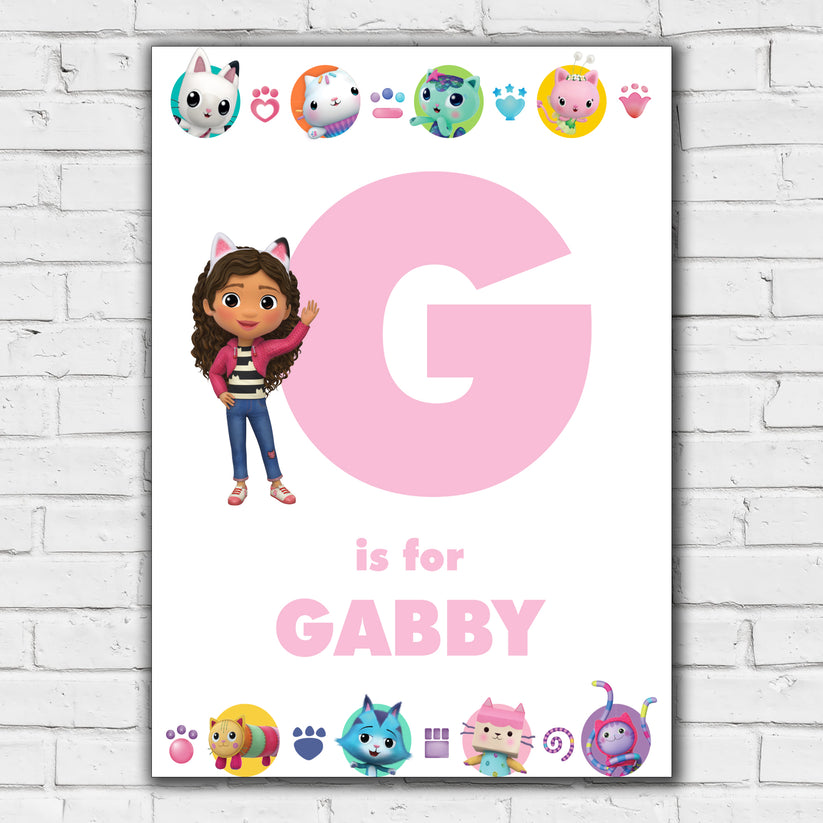 Gabby's Dollhouse Print - Gabby Letter and Name Personalised Poster Ki ...
