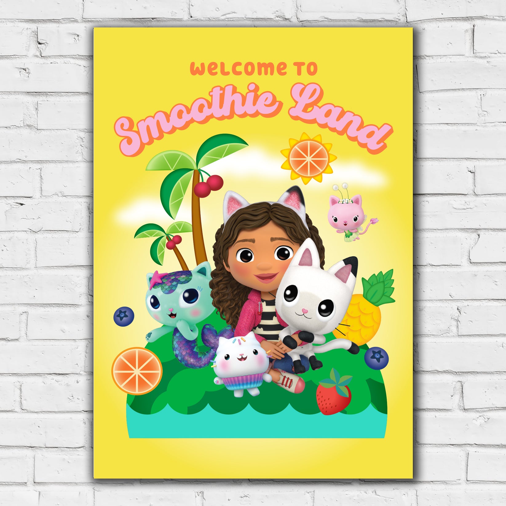 Gabby's Dollhouse Print - Welcome To Smoothie Land Poster Kids Wall Ar ...