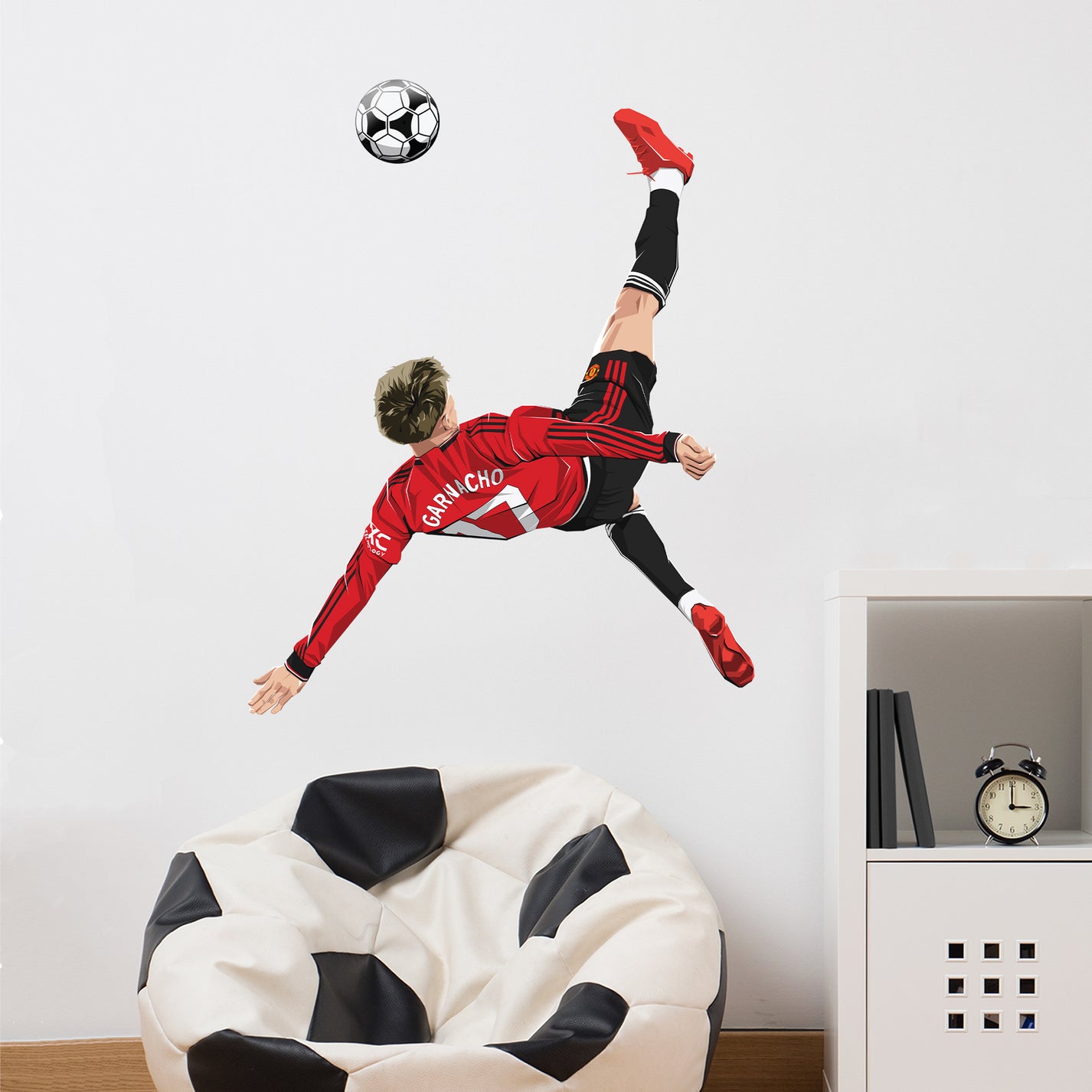 Manchester United FC Wall Sticker - Garnacho Overhead Kick Illustratio ...