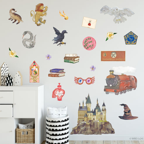 HARRY POTTER Wall Sticker – Magical World Icons Decal Set Wizarding Wo ...