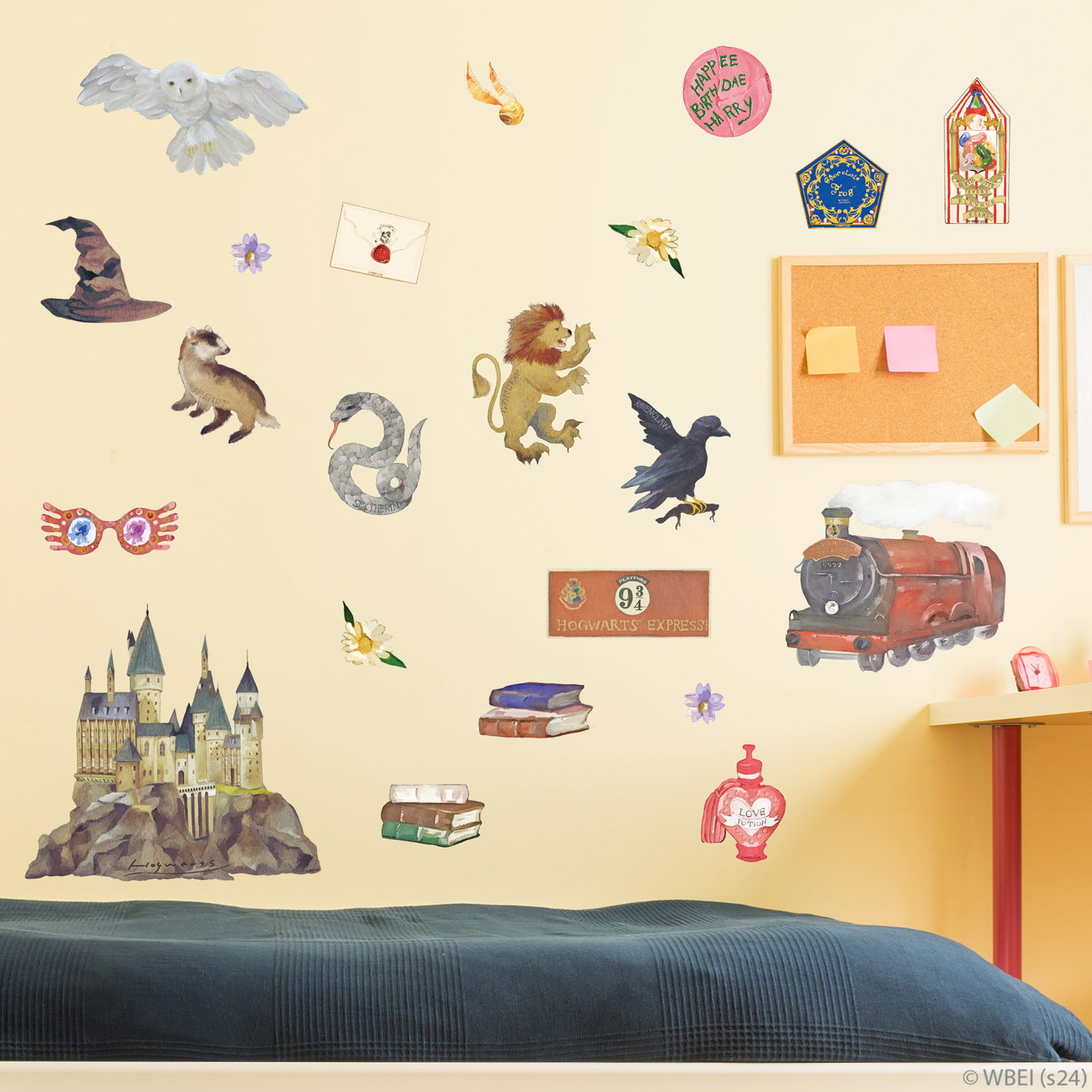 HARRY POTTER Wall Sticker – Magical World Icons Decal Set Wizarding Wo ...