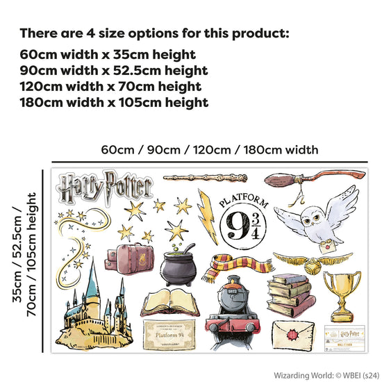HARRY POTTER Wall Sticker – Watercolour Icons Set Wall Decal Wizarding ...