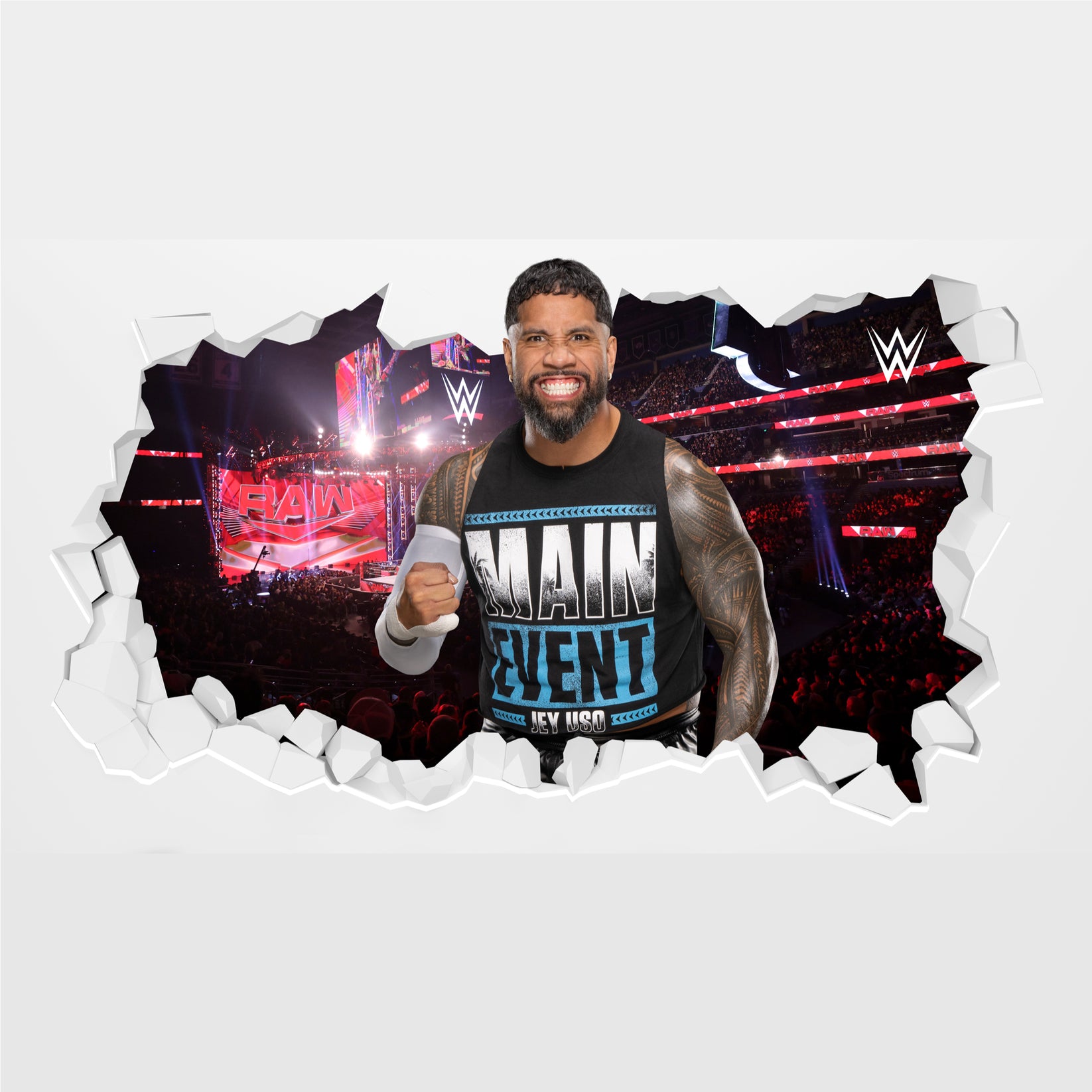 WWE Wall Sticker - Jey Uso Broken Wall – www.themed.co.uk