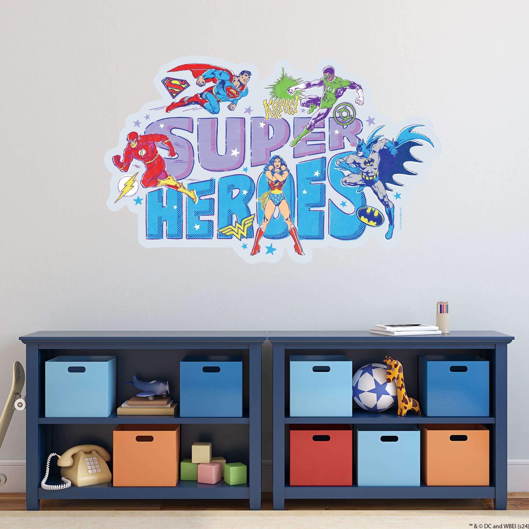 Justice League Wall Sticker - 5 Super Heroes Sketch Wall Decal DC Supe ... Justice League Wall Sticker - 5 Super Heroes Sketch Wall Decal DC Supe ...