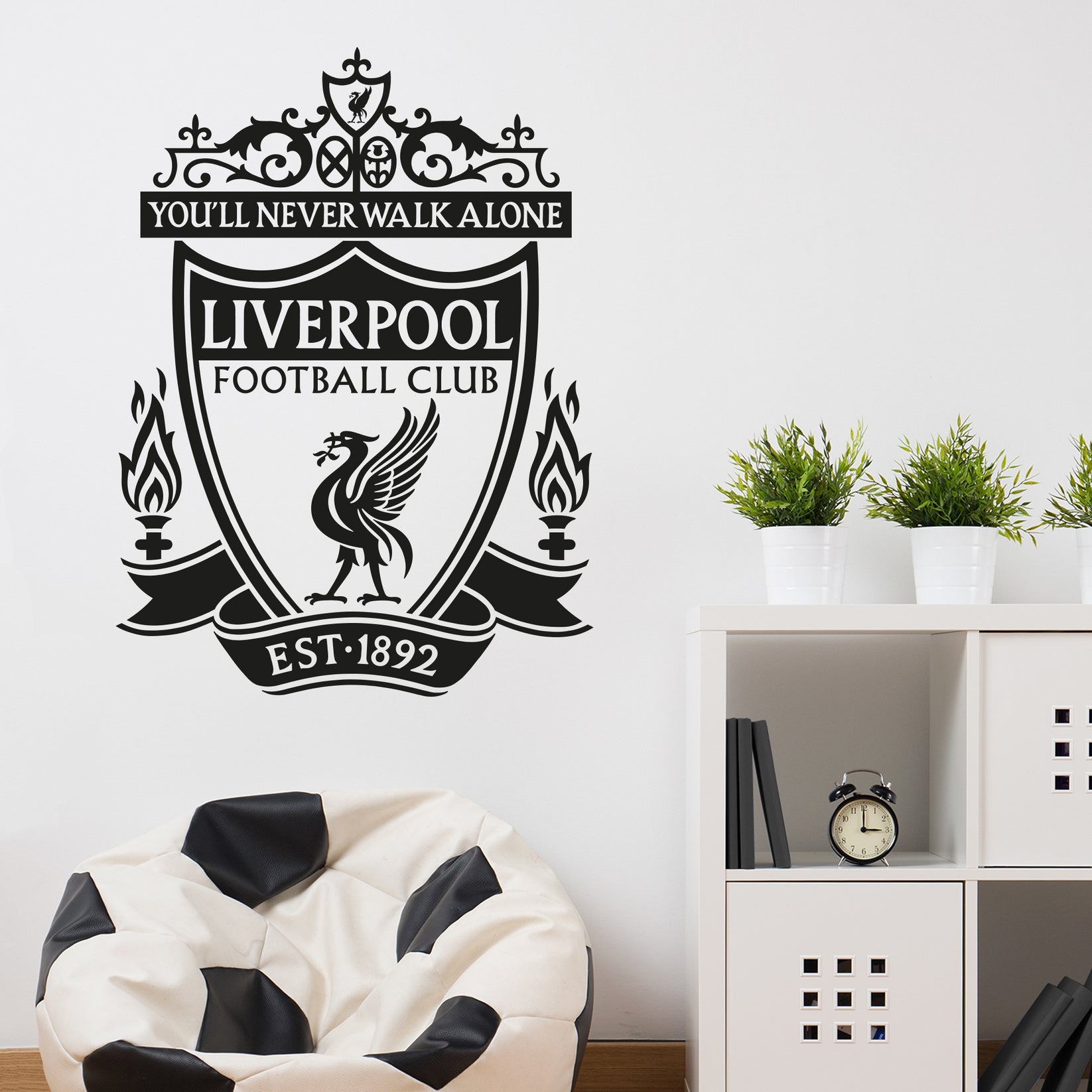 Liverpool Football Club One Colour Crest Wall Sticker – www.themed.co.uk