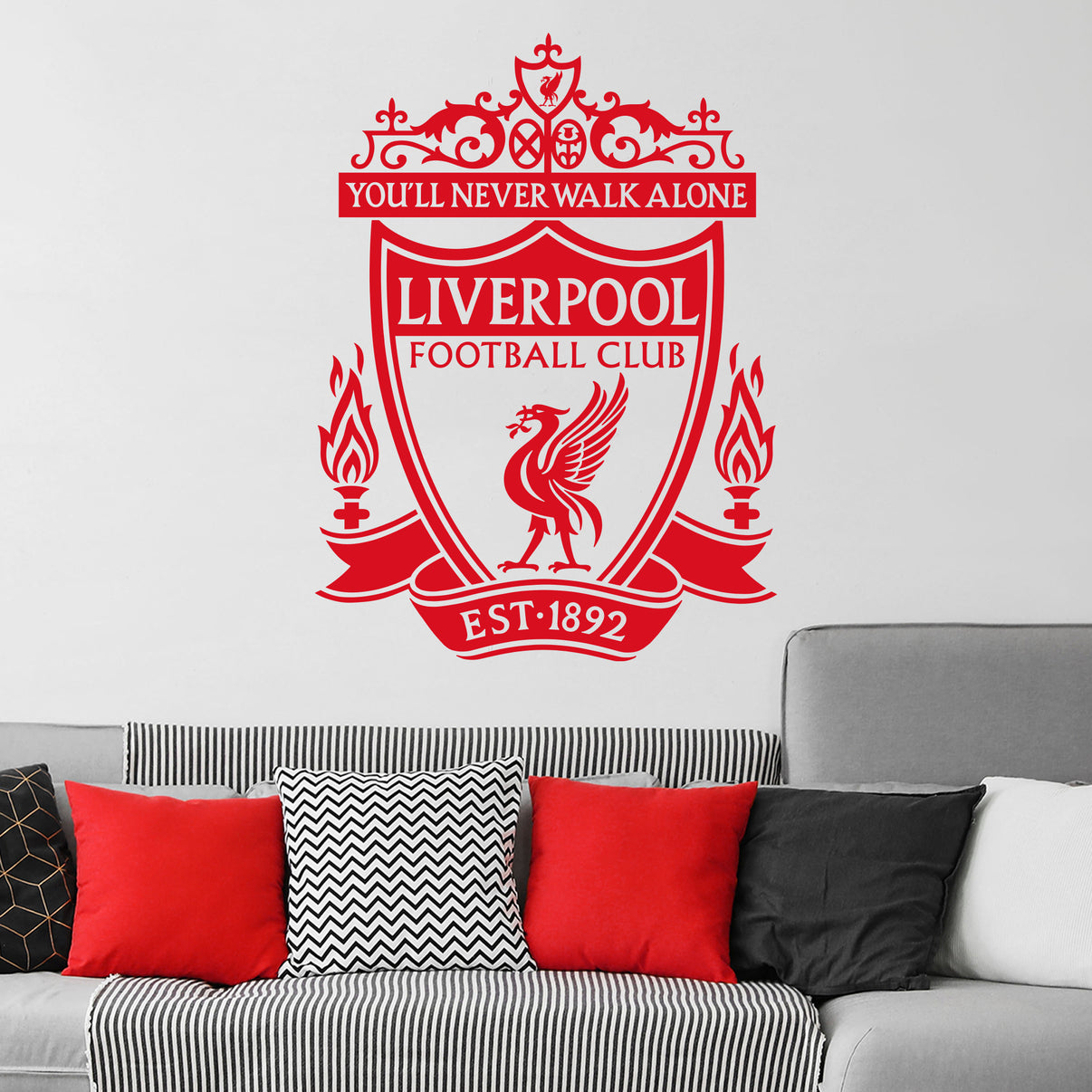 Liverpool Football Club One Colour Crest Wall Sticker – www.themed.co.uk