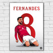 Manchester United FC Print - Bruno Fernandes 25/26 Player Illustration ...