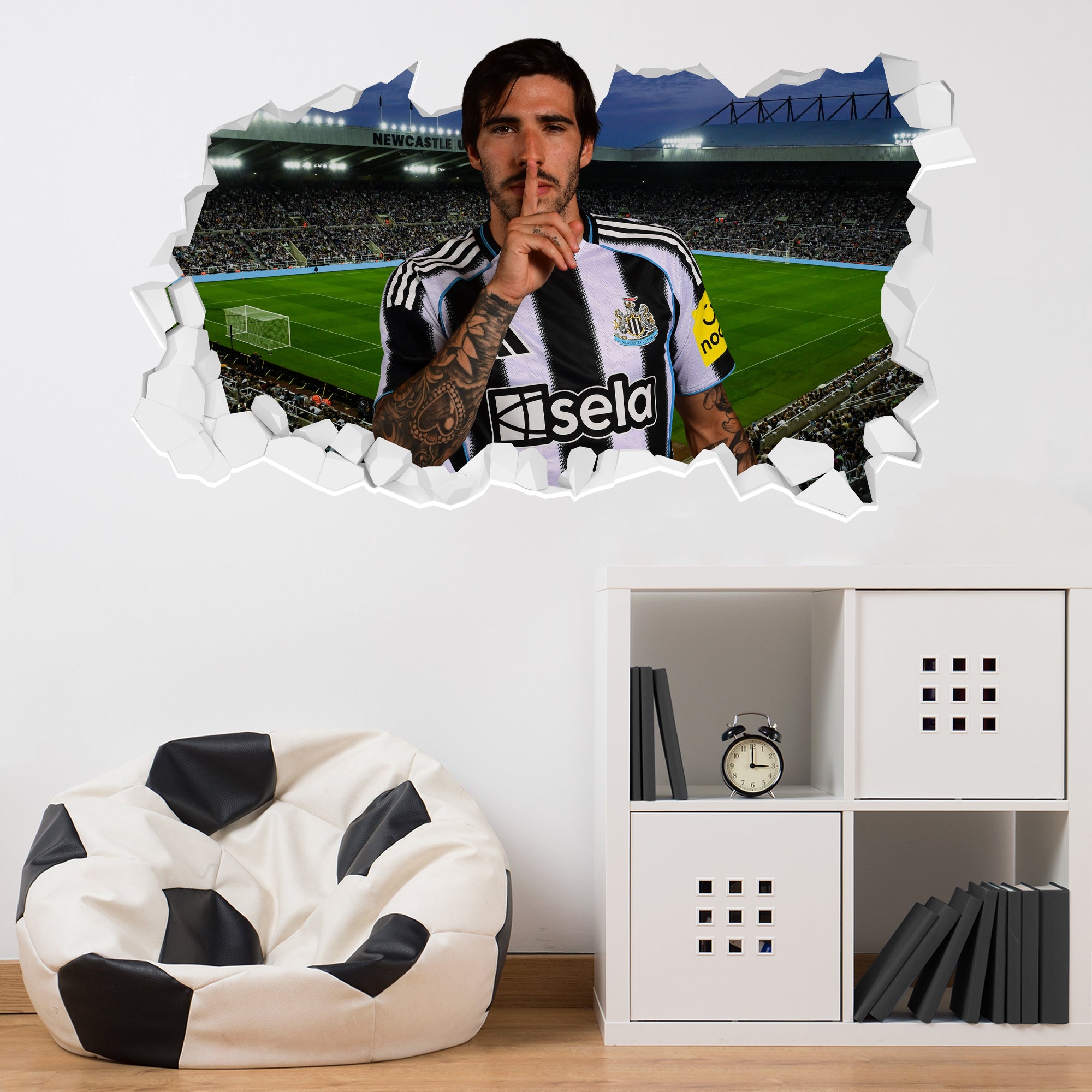 Newcastle United Football Club - Tonali 25/26 Broken Wall Sticker – www ...