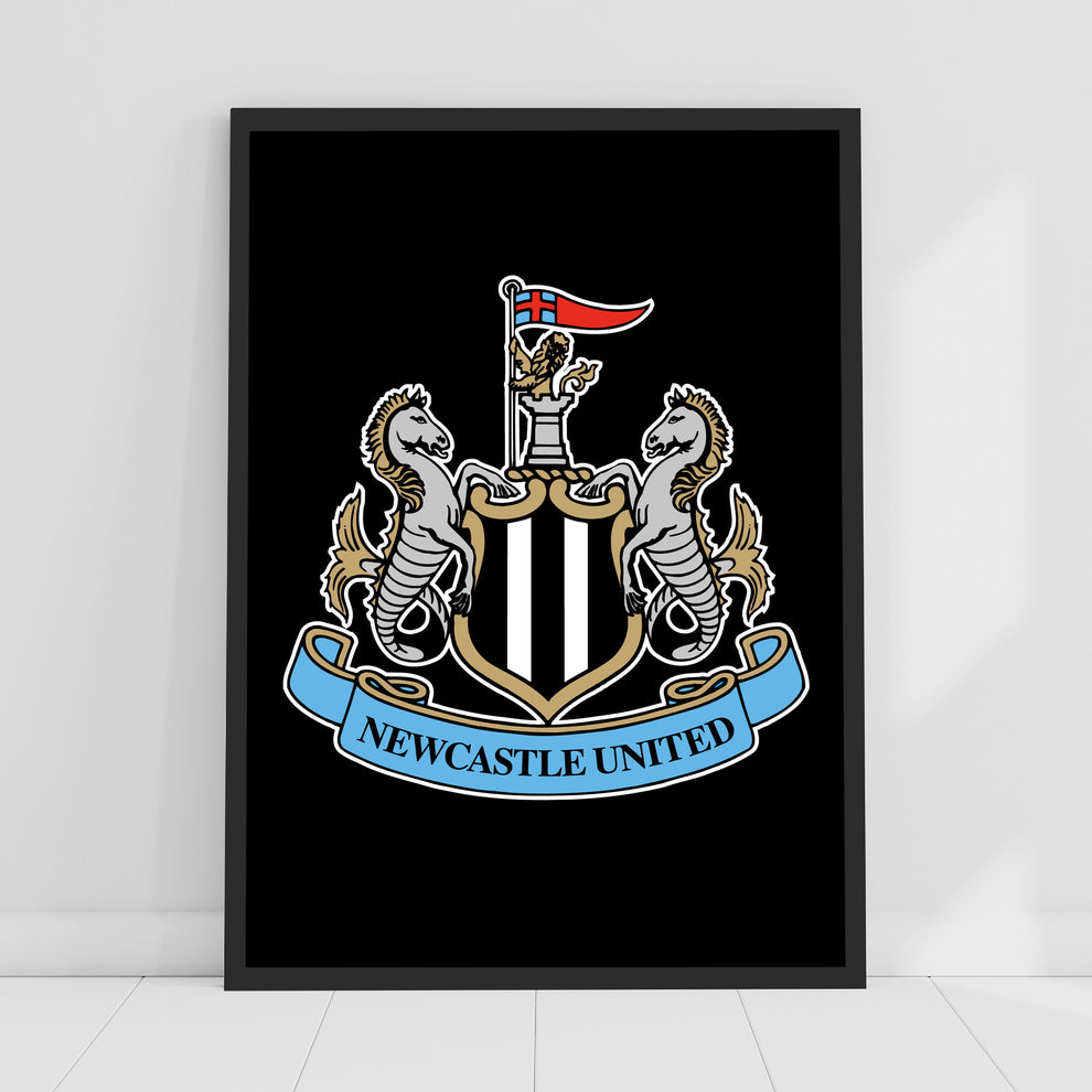 Newcastle United FC Print - Crest Poster Football Wall Art – www.themed ...