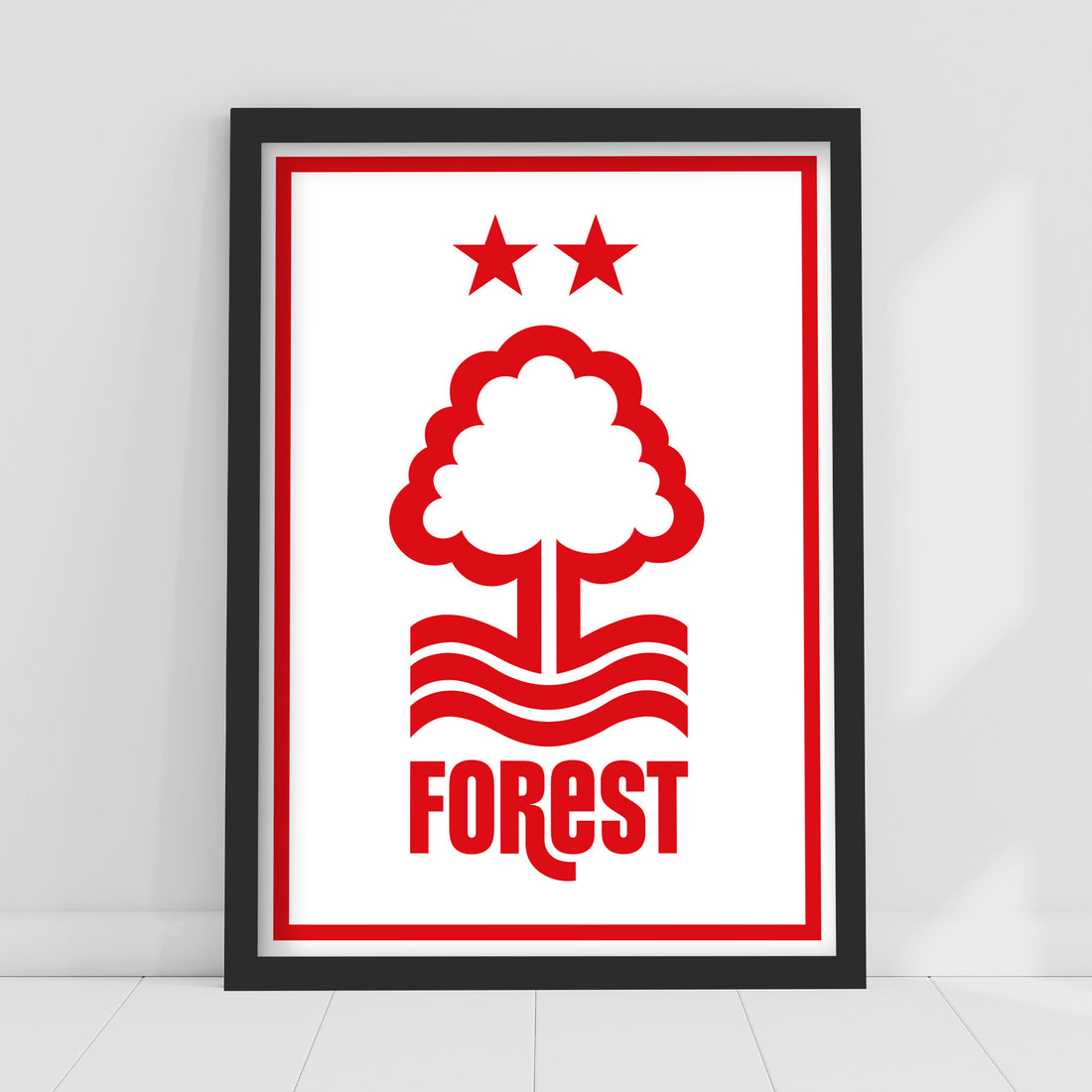 Nottingham Forest FC Print - Red Crest White Background Poster – www ...