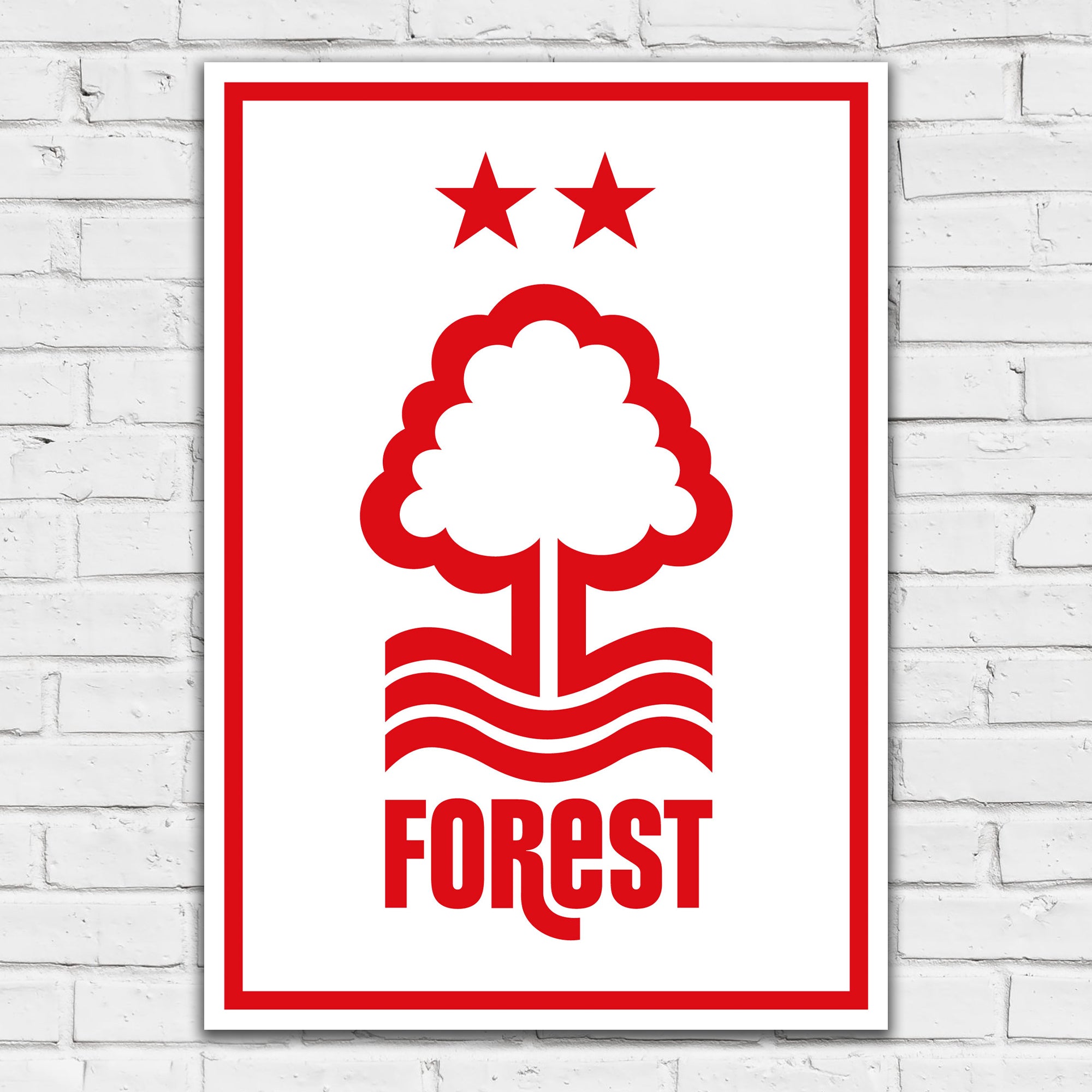 Nottingham Forest FC Print - Red Crest White Background Poster – www ...