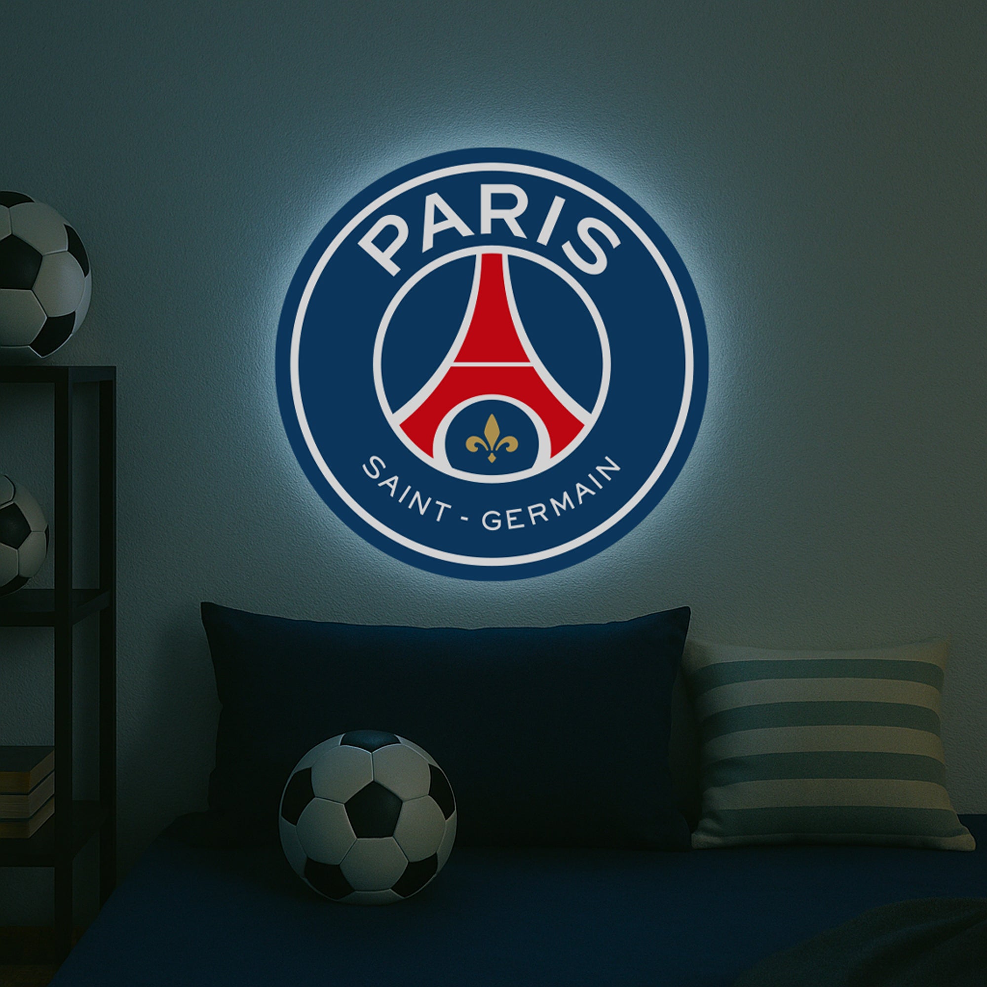PSG FC Crest LED Backlit Wallpop – www.themed.co.uk