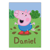 Peppa Pig Print - Peppa Pig George Muddy Puddle Personalised Name Post ...
