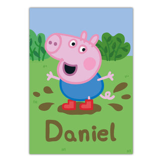 Peppa Pig Print - Peppa Pig George Muddy Puddle Personalised Name Post ...