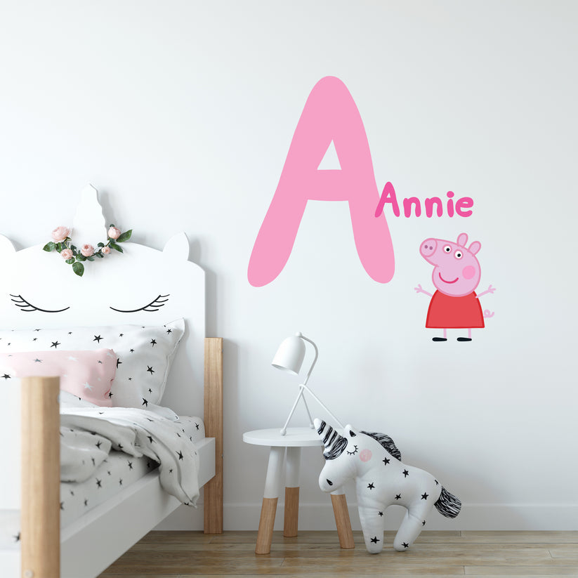 Peppa Pig Wall Sticker - Peppa Pig Letter and Name Wall Decal Kids Art ...