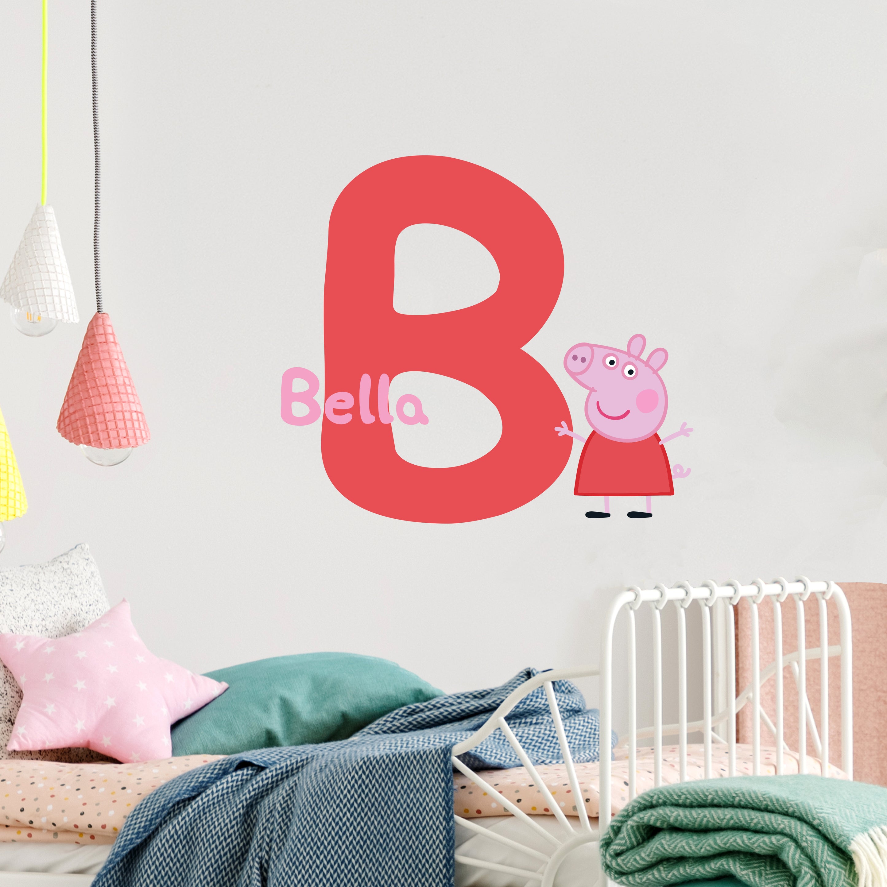 Peppa Pig Wall Sticker - Peppa Pig Letter and Name Wall Decal Kids Art ...