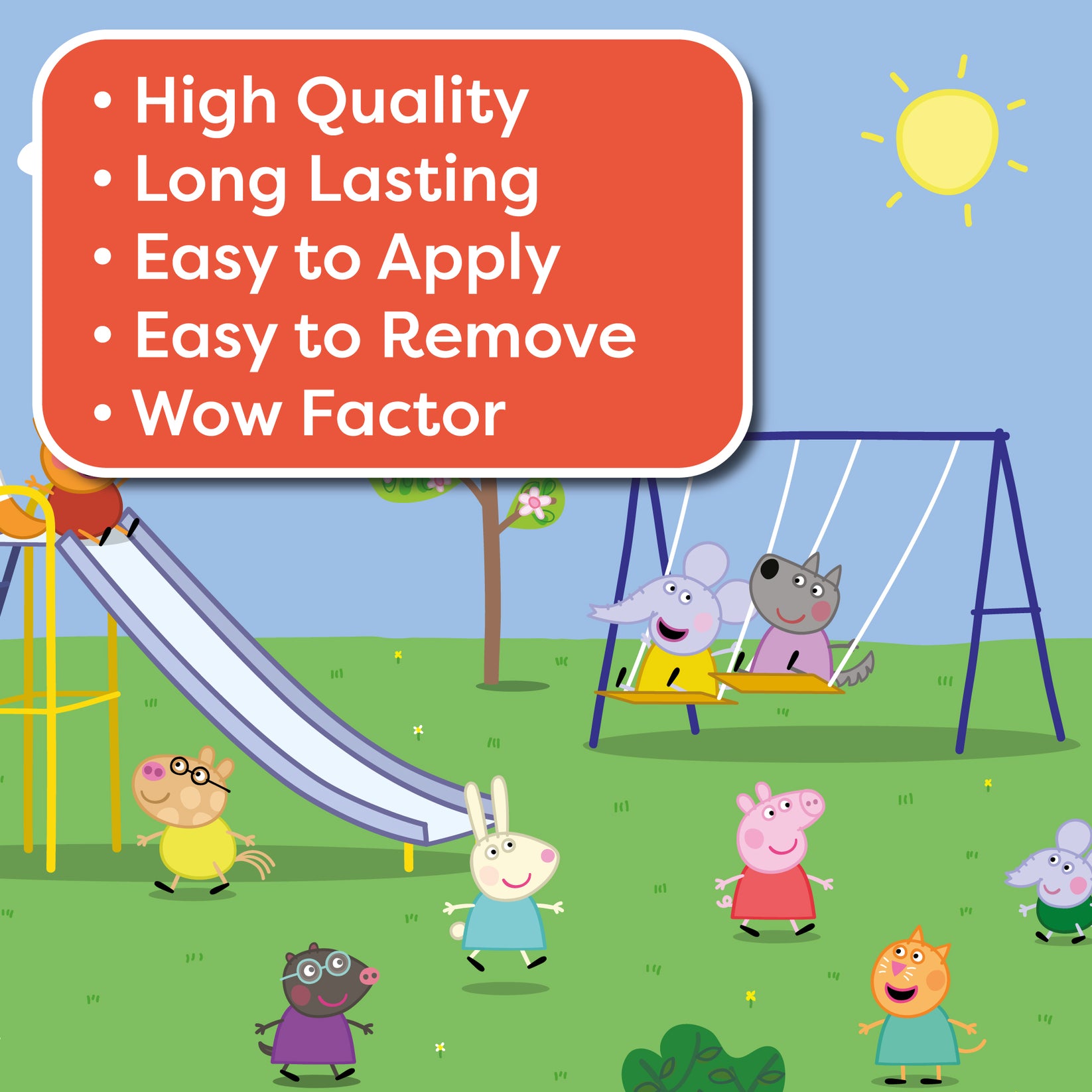 Peppa Pig Full Wall Mural - Peppa and Friends Playground – www.themed.co.uk