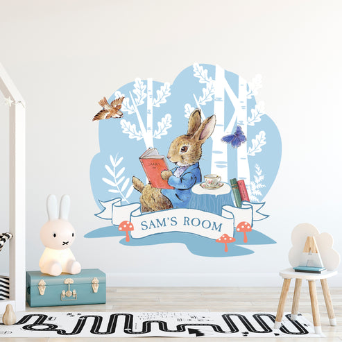 Peter Rabbit Wall Sticker - Peter Rabbit Reading Forest Personalised D ...