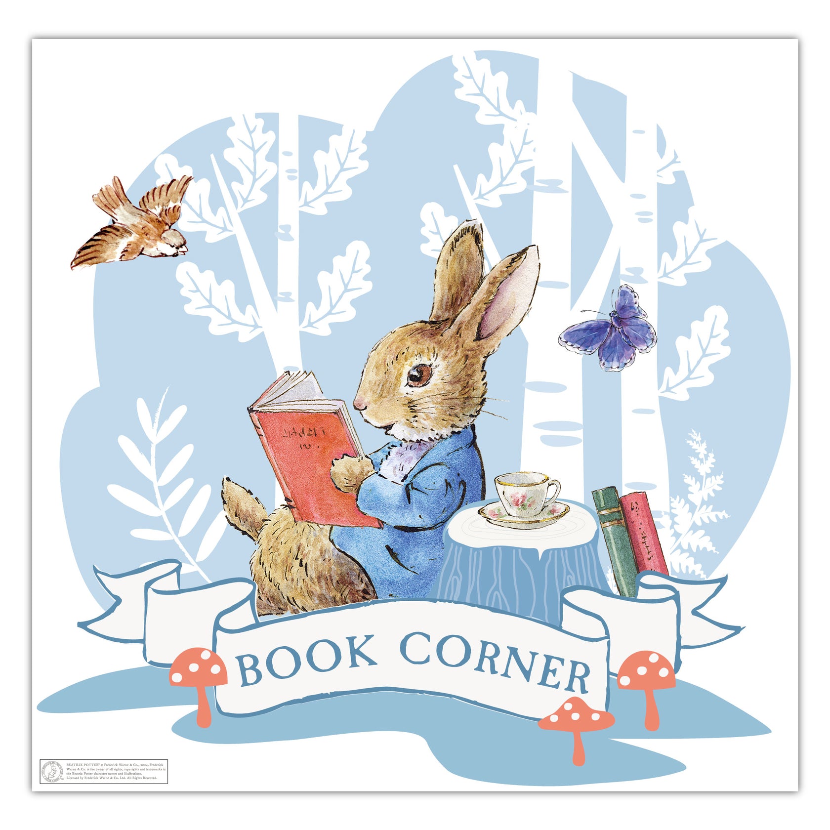 Peter Rabbit Wall Sticker - Peter Rabbit Reading Forest Personalised D ...