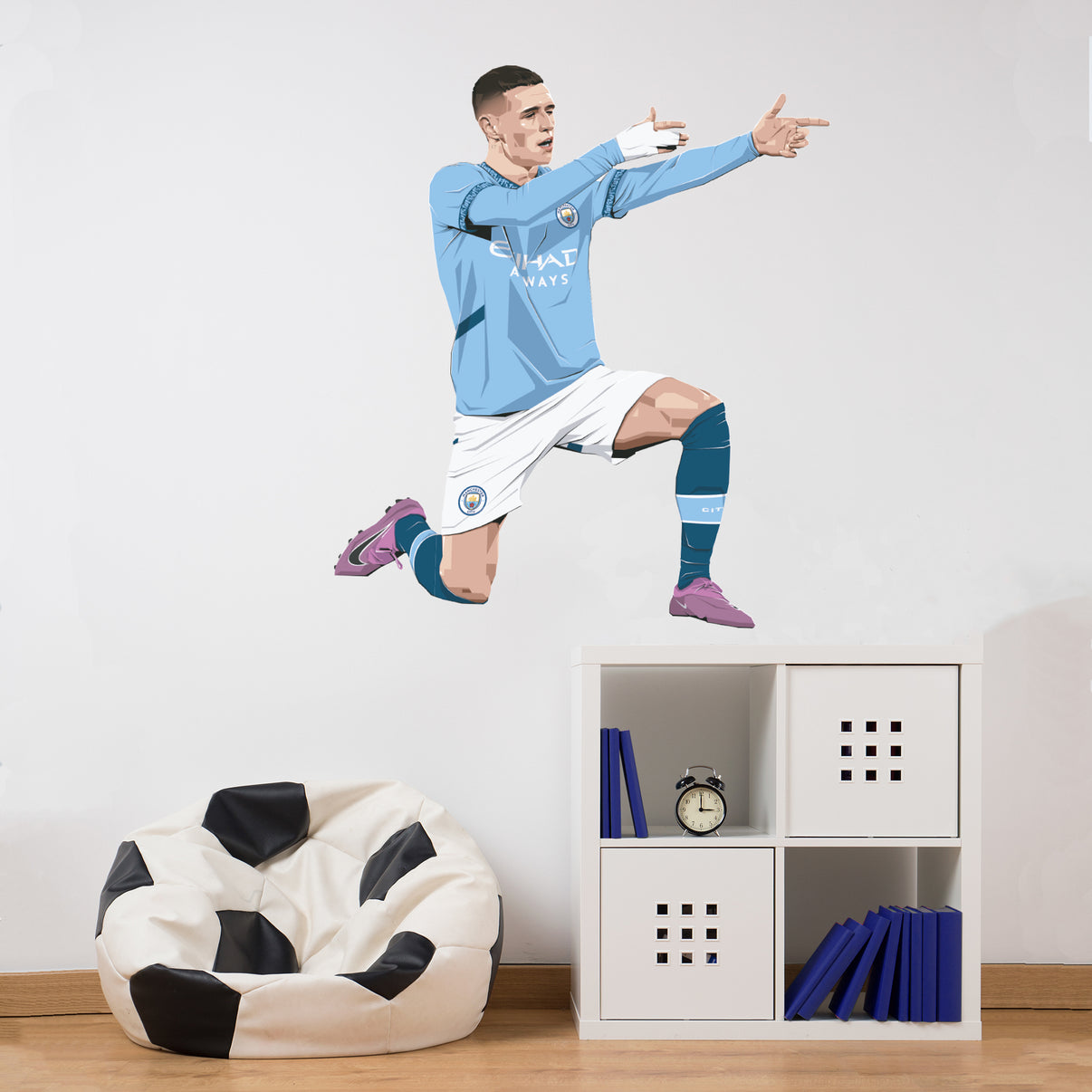 Official Manchester City - Phil Foden 24-25 Illustration Wall Sticker ...