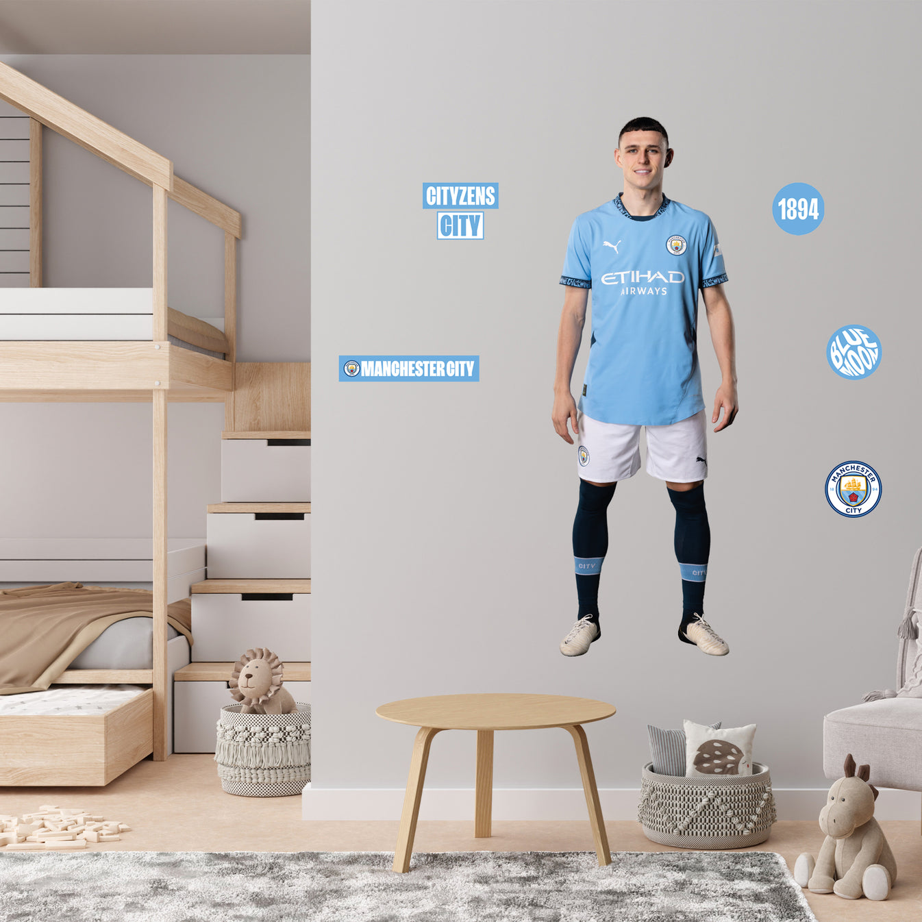 Manchester City FC - Phil Foden 24/25 Player Wall Sticker + Decal Set ...