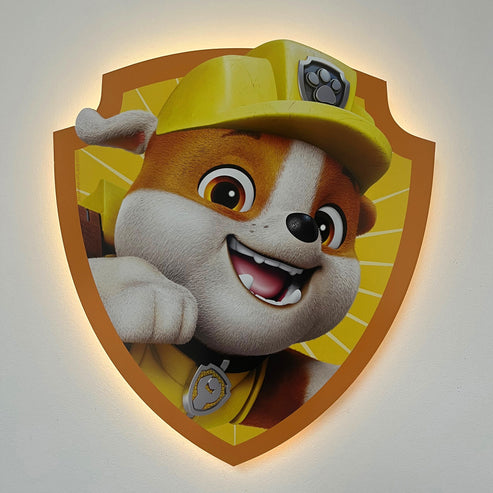 Paw Patrol Rubble LED Backlit Wallpop – www.themed.co.uk