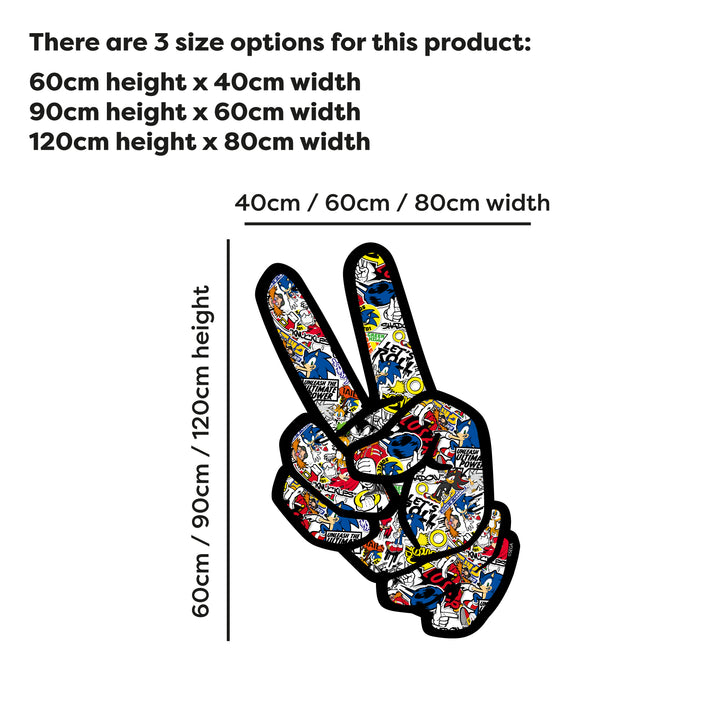 Sonic The Hedgehog Wall Sticker - Sonic Hand Peace Sign Graffiti Wall ...