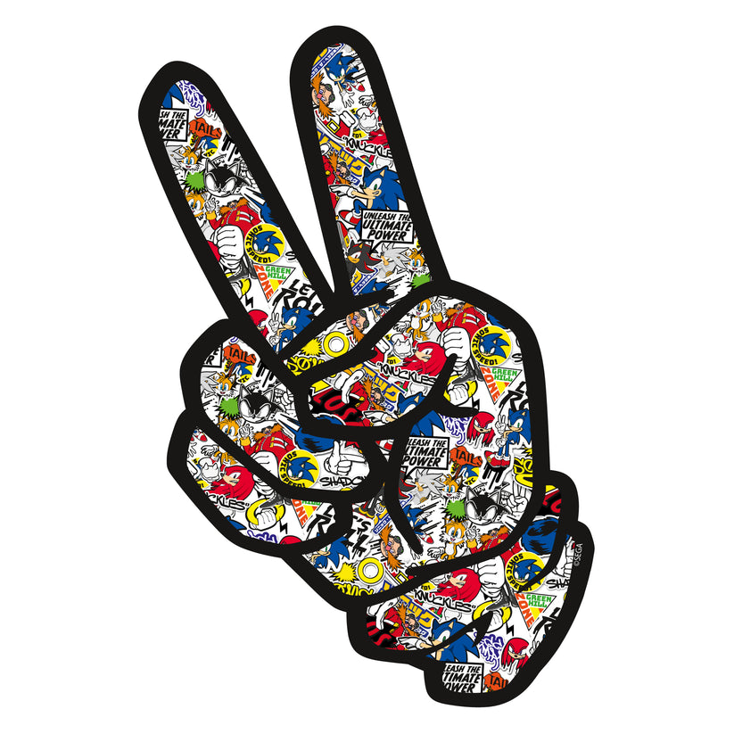 Sonic The Hedgehog Wall Sticker - Sonic Hand Peace Sign Graffiti Wall ...