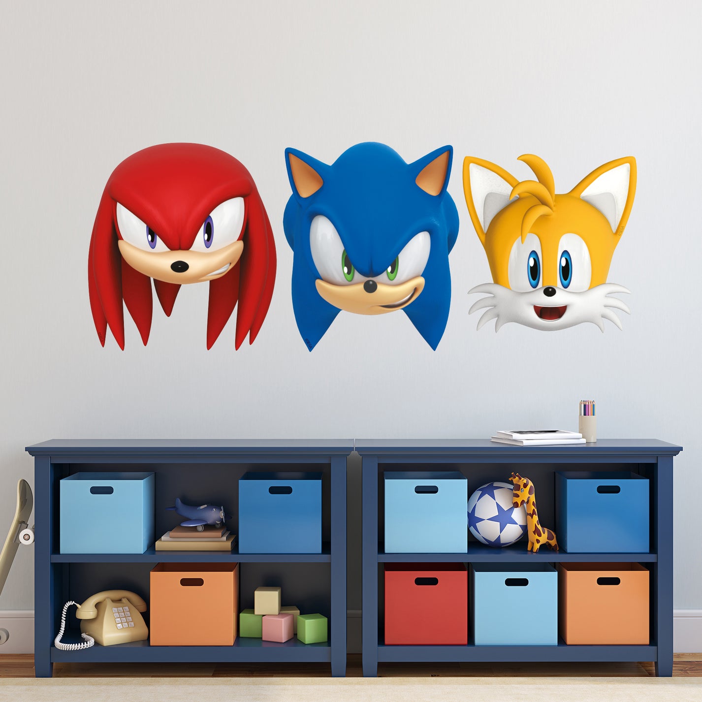 Sonic The Hedgehog Wall Sticker - Sonic Knuckles and Tails Heads Wall ...