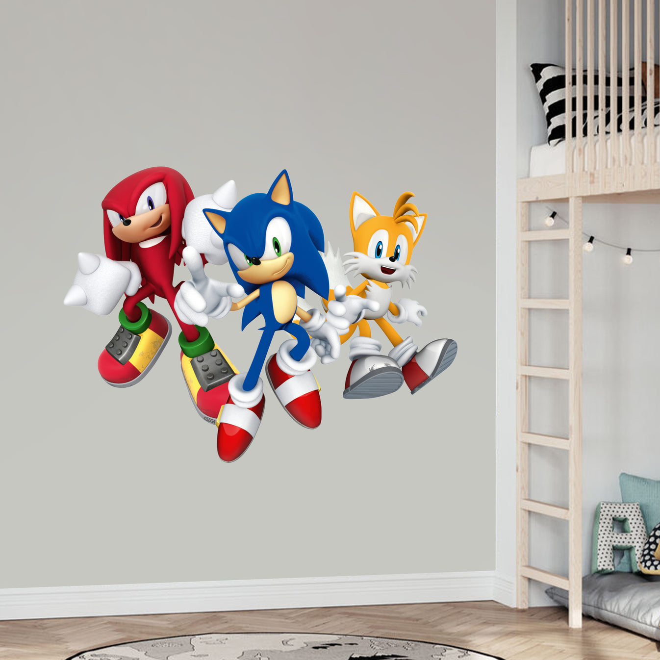 Sonic The Hedgehog Wall Sticker - Sonic Knuckles and Tails in Air Wall ...
